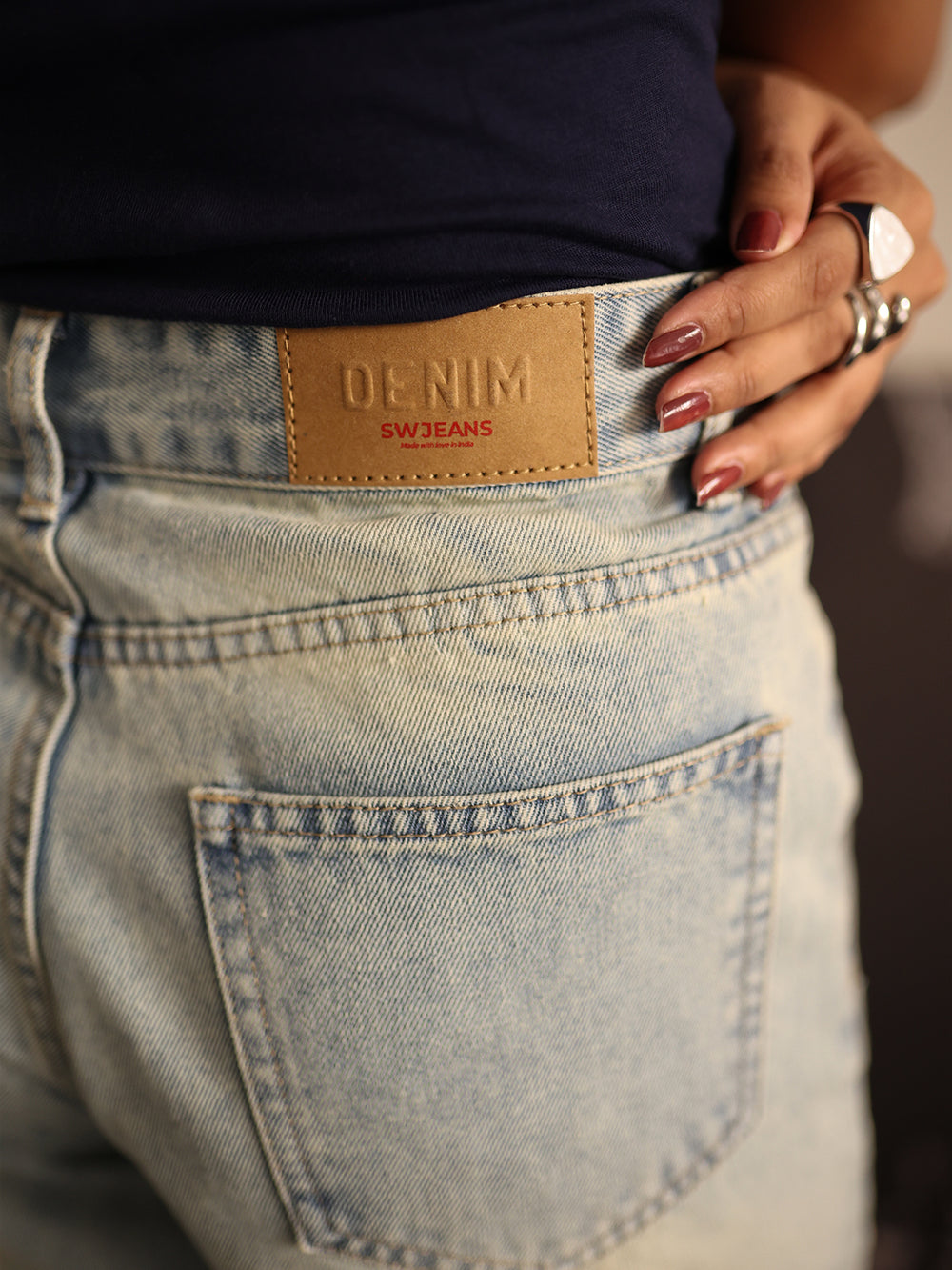 80s Cool Blue Tinted Super Wide Leg Jeans
